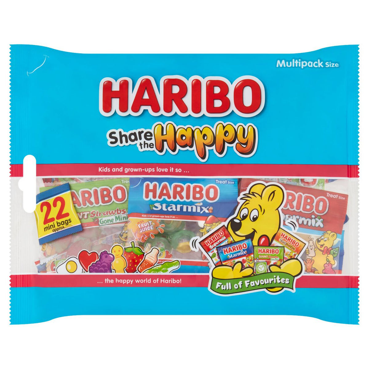 HARIBO SHARE THE HAPPY 22 TREATSIZE MINI PACKS (352g) – Zepbrook