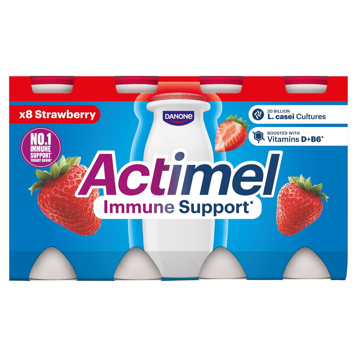 ACTIMEL STRAWBERRY CULTURED YOGHURT DRINKS (100g) x 8 – Zepbrook