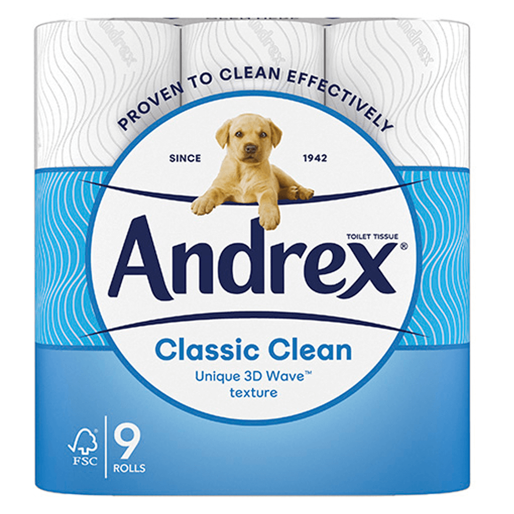ANDREX CLASSIC CLEAN TOILET ROLLS x 36 (4x9) – Zepbrook