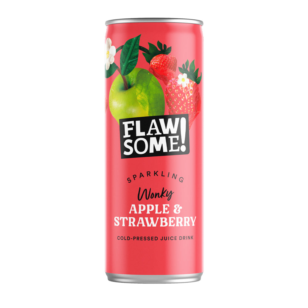 FLAWSOME! APPLE & STRAWBERRY SPARKLING CANS (250ml) x 24 – Zepbrook