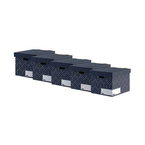 BANKERS BOX DECOR STORAGE BOX URBAN MIDNIGHT BLUE (PACK OF 5 – Zepbrook