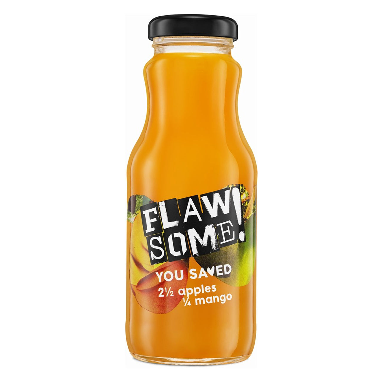 FLAWSOME! DRINKS APPLE & MANGO JUICE GLASS BOTTLES (250ml) x 12 – Zepbrook