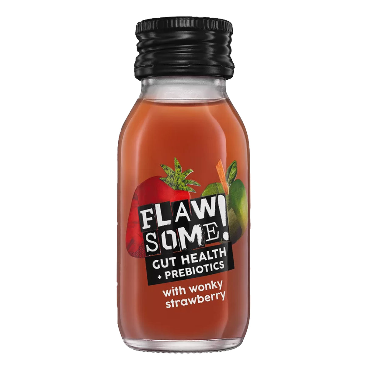 FLAWSOME SHOTS STRAWBERRRY GUT HEALTH + PREBIOTIC (60ml) x 12 – Zepbrook