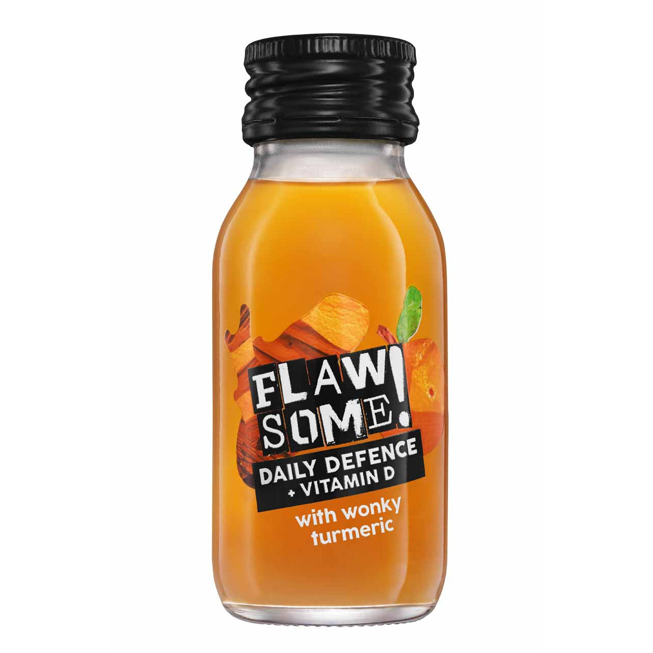 FLAWSOME SHOTS TURMERIC DAILY DEFENCE + VIT D (60ml) x 12 – Zepbrook