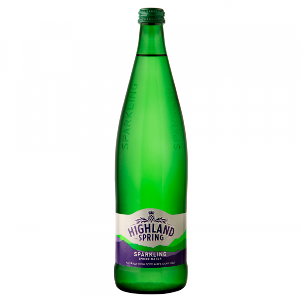 HIGHLAND SPRING SPARKLING WATER GLASS BOTTLES (750ml) x 12 – Zepbrook
