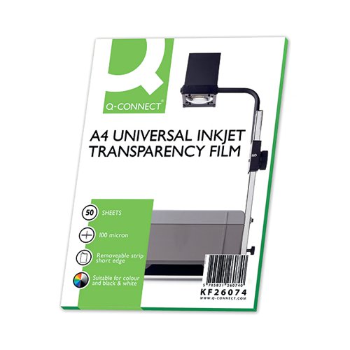 Q-CONNECT INKJET OVER HEAD PROJECTOR FILM (PACK OF 50) KF260 – Zepbrook