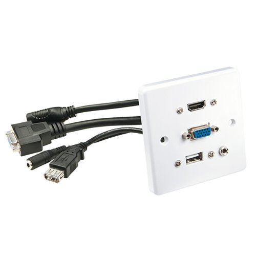 LINDY MULTI AV FACEPLATE HDMI VGA USB AUDIO WHITE 60220 – Zepbrook