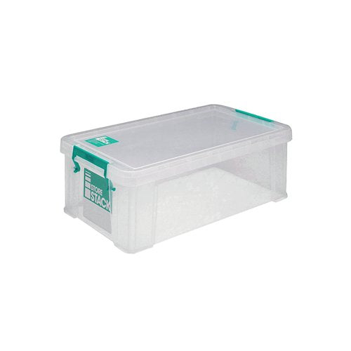 STORESTACK 7.5 LITRE STORAGE BOX W250XD190XH160MM CLEAR RB00 – Zepbrook