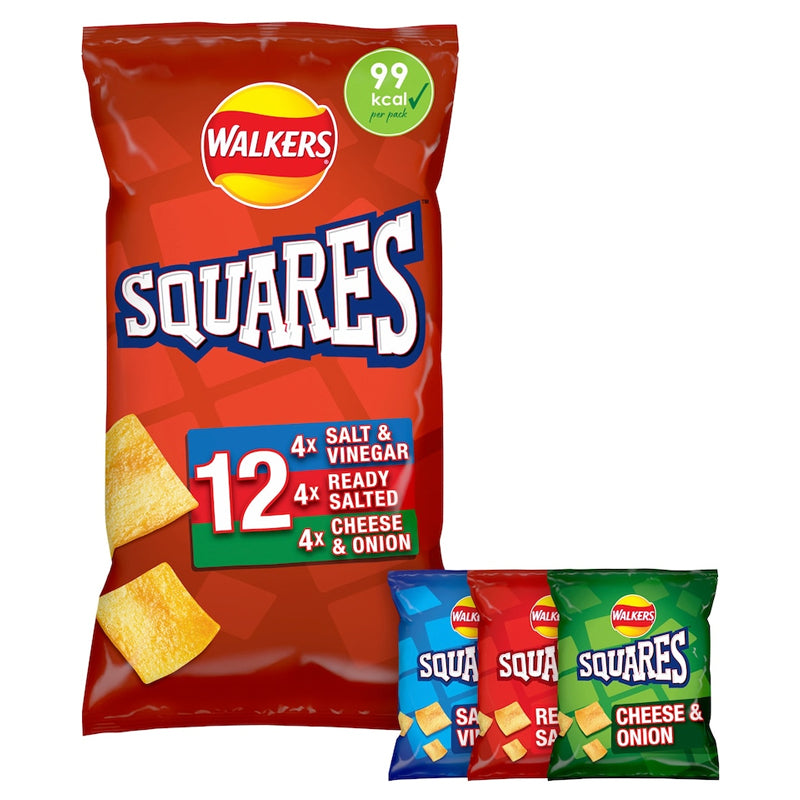 WALKERS SQUARES VARIETY MULTIPACK CRISPS (22g) x 6 – Zepbrook