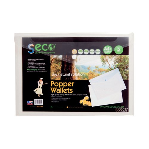 STEWART SUPERIOR ECO BIODEGRADABLE WALLET A4 CLEAR (5 PACK) – Zepbrook