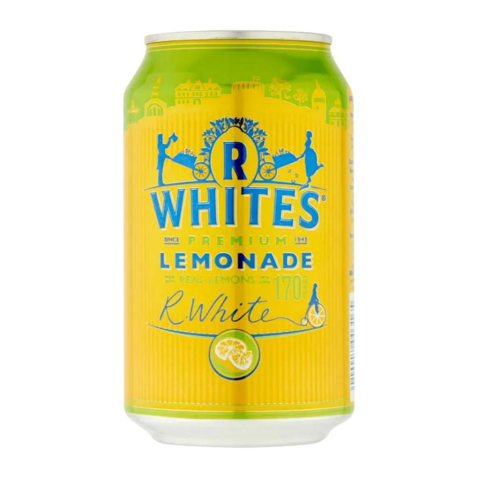 R WHITES PREMIUM LEMONADE CANS (330ml) x 24 – Zepbrook